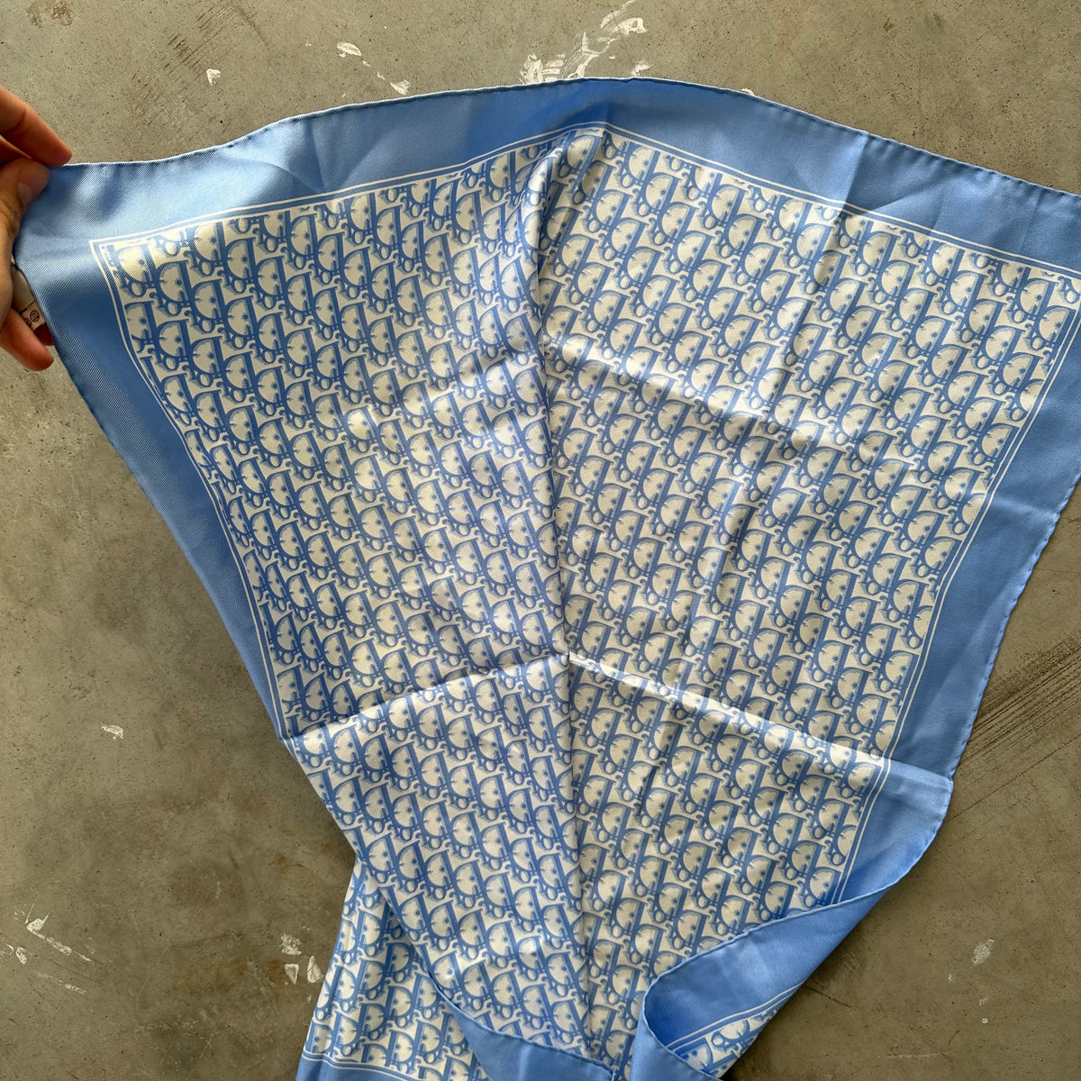 Dior Monogram Blue Silk Scarf – Curated by Charbel