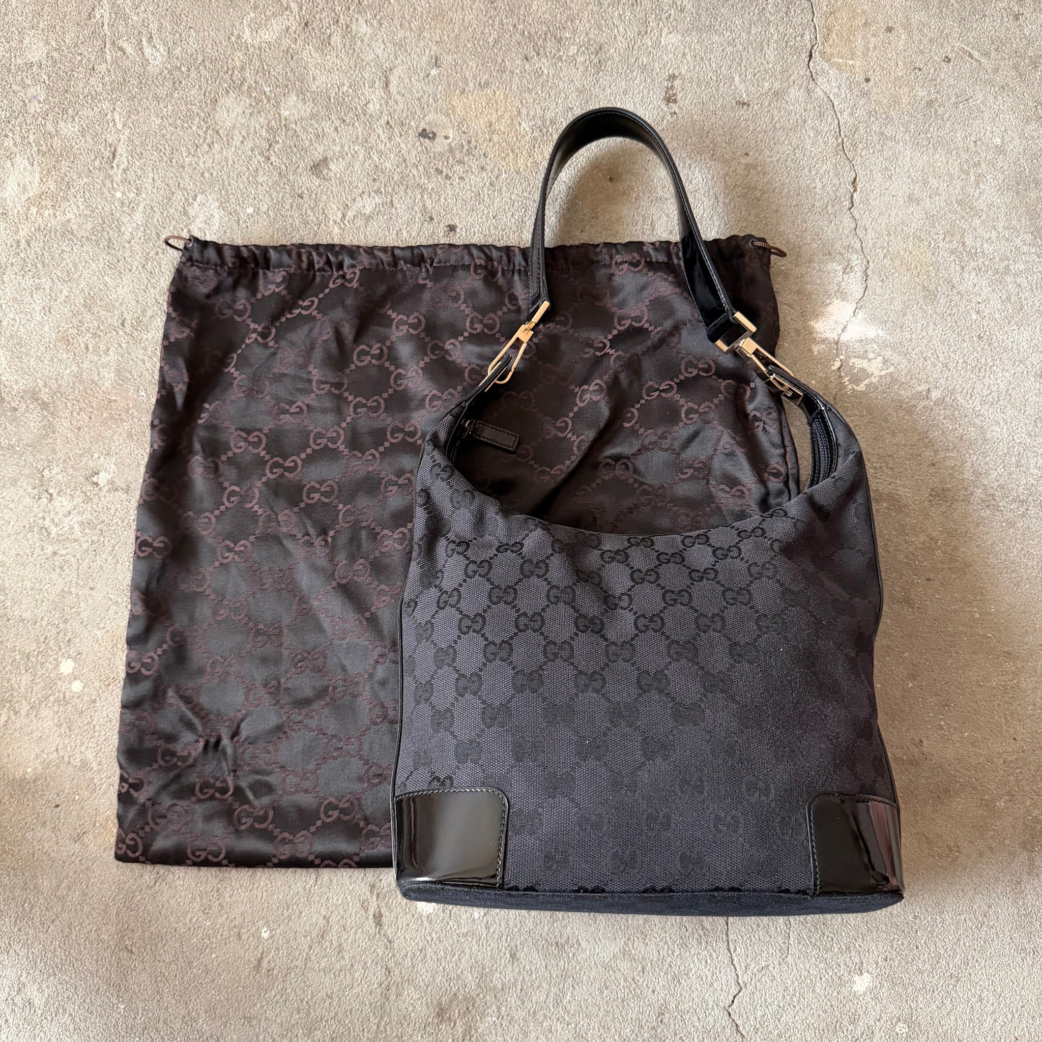 Gucci GG Monogram Hobo Shoulder Bag Black – Curated by Charbel