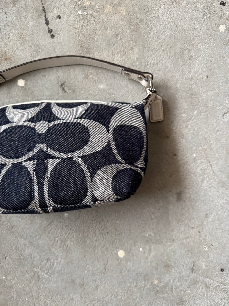 Coach Signature Mini Hobo Denim ShoulderBag Blue/White – Curated by Charbel
