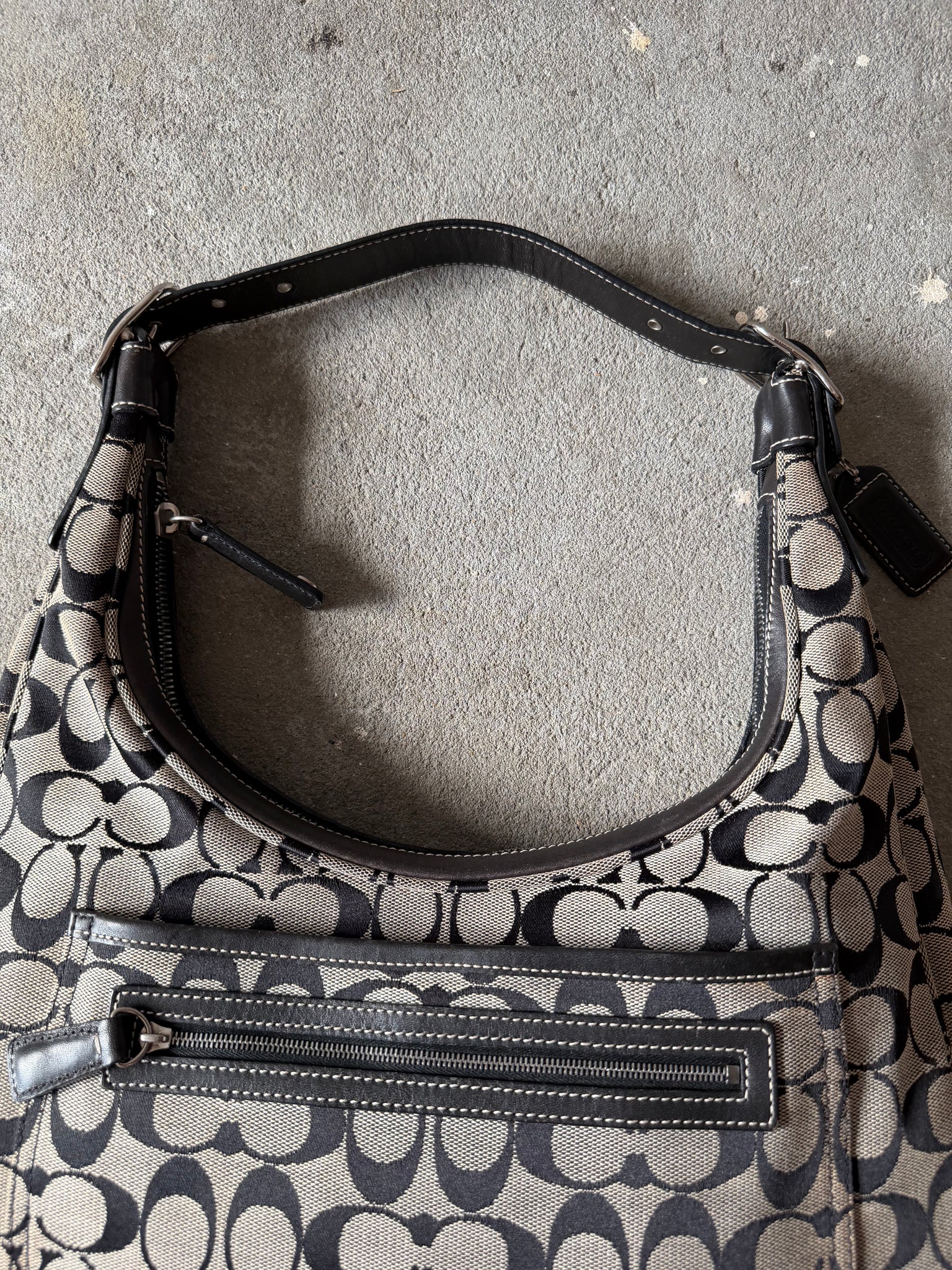 Coach Signature Hamilton Hobo Shoulder Bag Grey/Black – Curated by Charbel