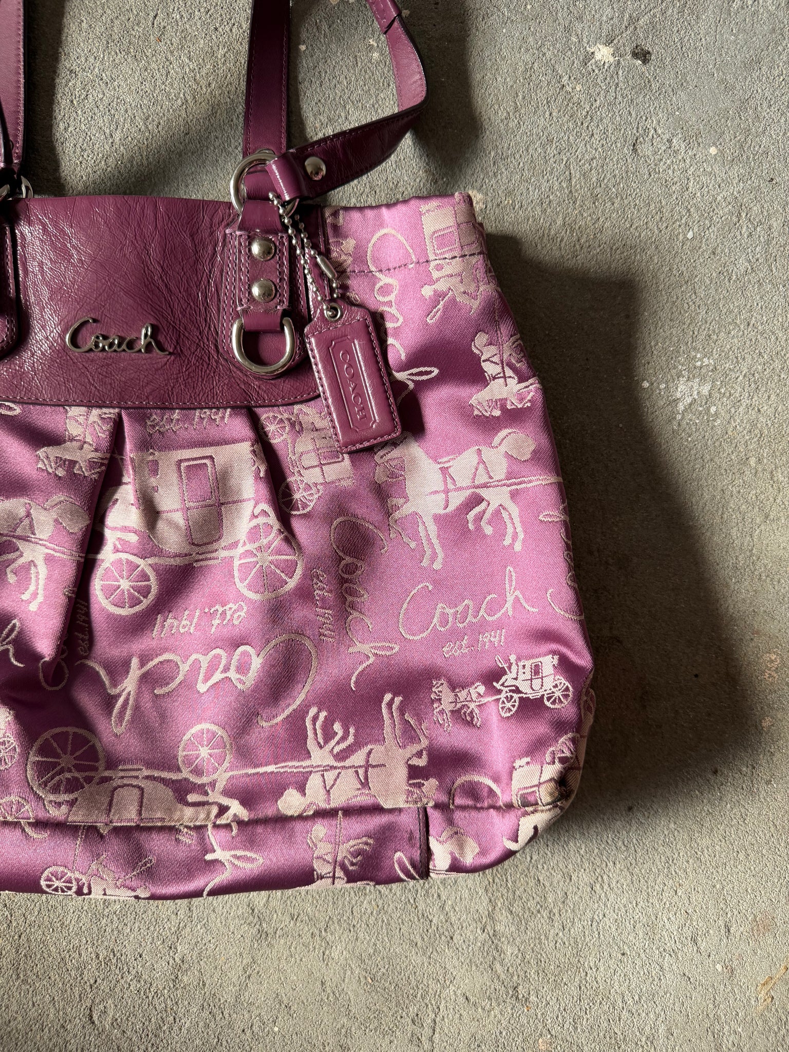 Coach Horse Carriage Tote Bag Purple – Curated by Charbel