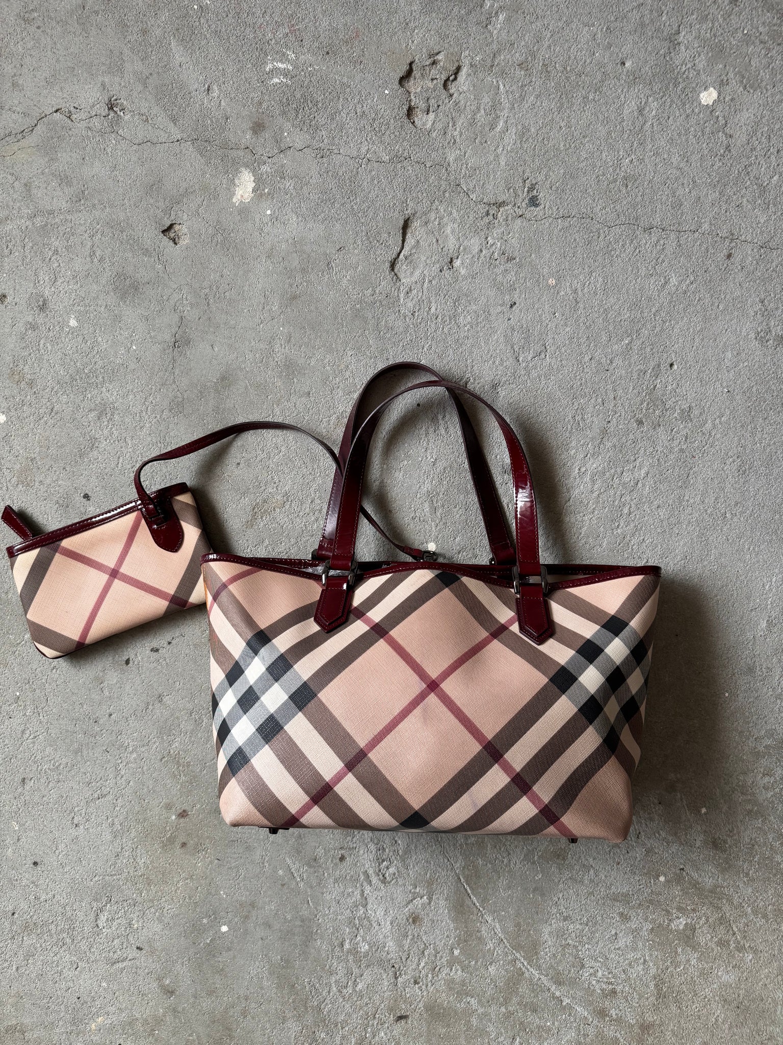 Burberry Supernova Check Nickie Shoulder Bag Berry Red – Curated by Charbel