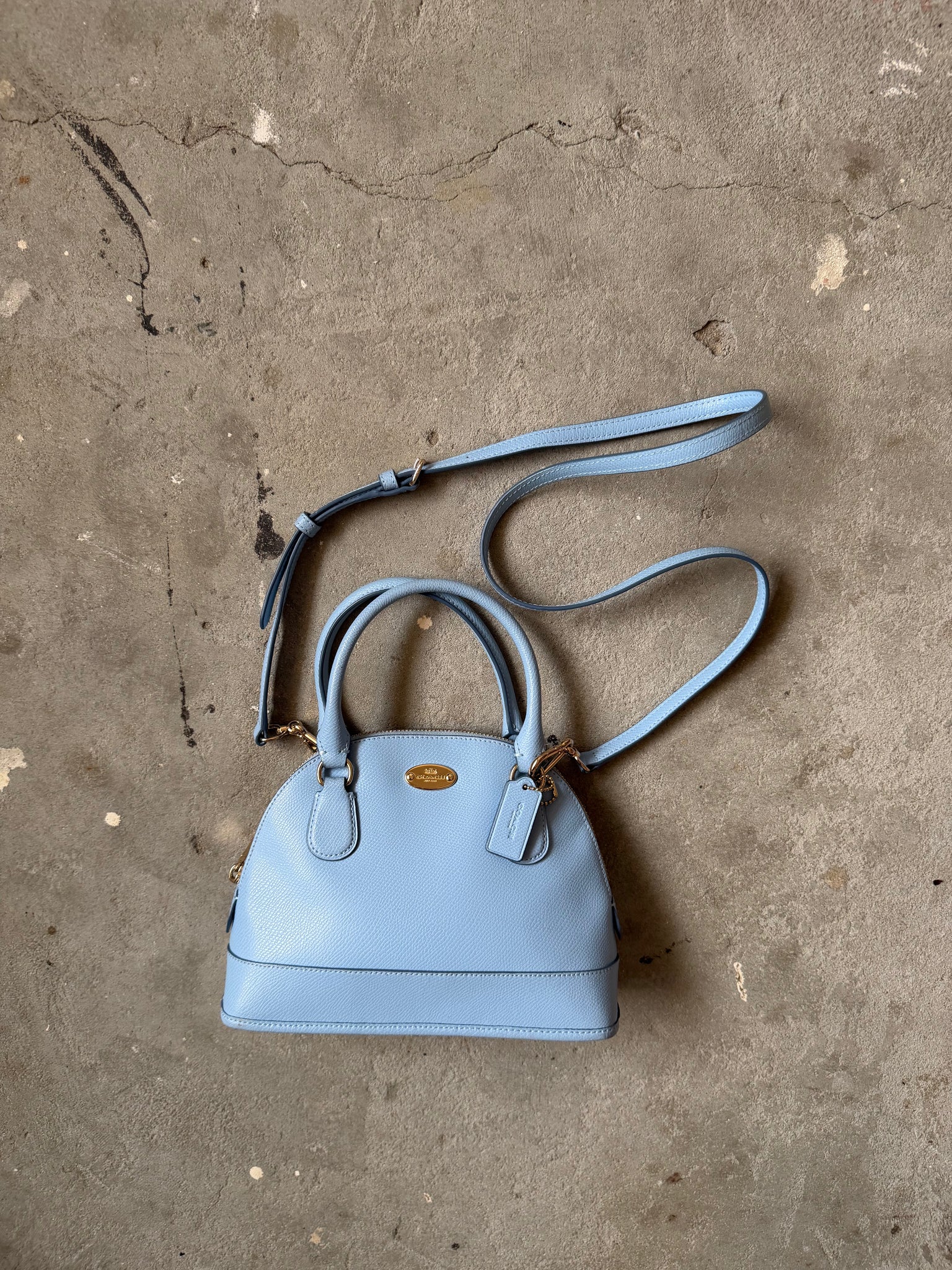 Coach 2Way Mini Cora Domed Satchel Blue – Curated by Charbel
