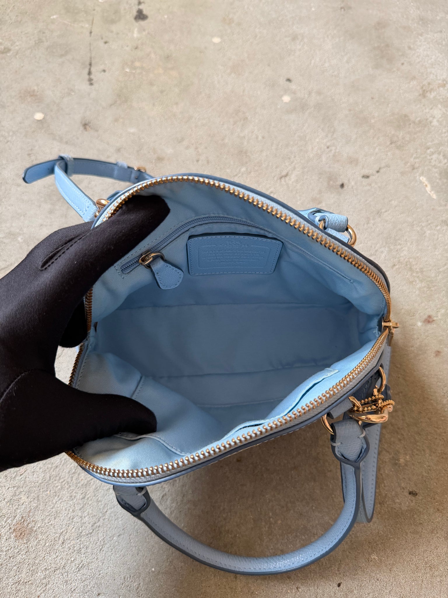 Coach 2Way Mini Cora Domed Satchel Blue – Curated by Charbel